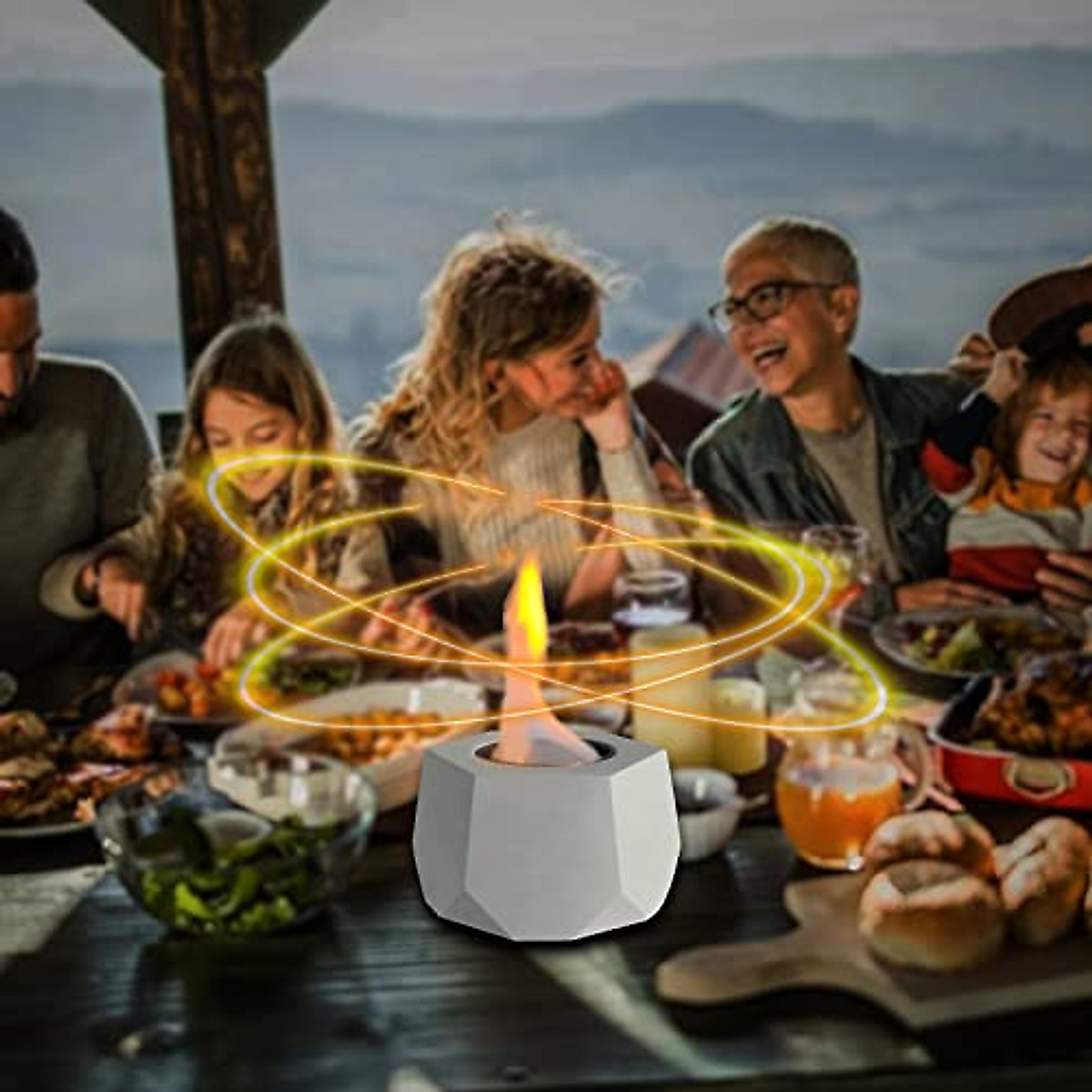 Tabletop Fire Pit, Indoor Fire Pit, Portable Fire Pit, Personal Ethanol Fireplace, Outdoor Table Top Fire Pit, Rubbing Alcohol Mini Fire Pit, Long Burning Smokeless Fire Bowl with Extinguisher