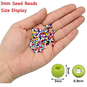 BALABEAD Opaque Black Color Loose Seed Beads About 4000pcs in Box 8/0 Glass Craft Seed Beads for Jewelry Making, Hole 0.7mm (Black)