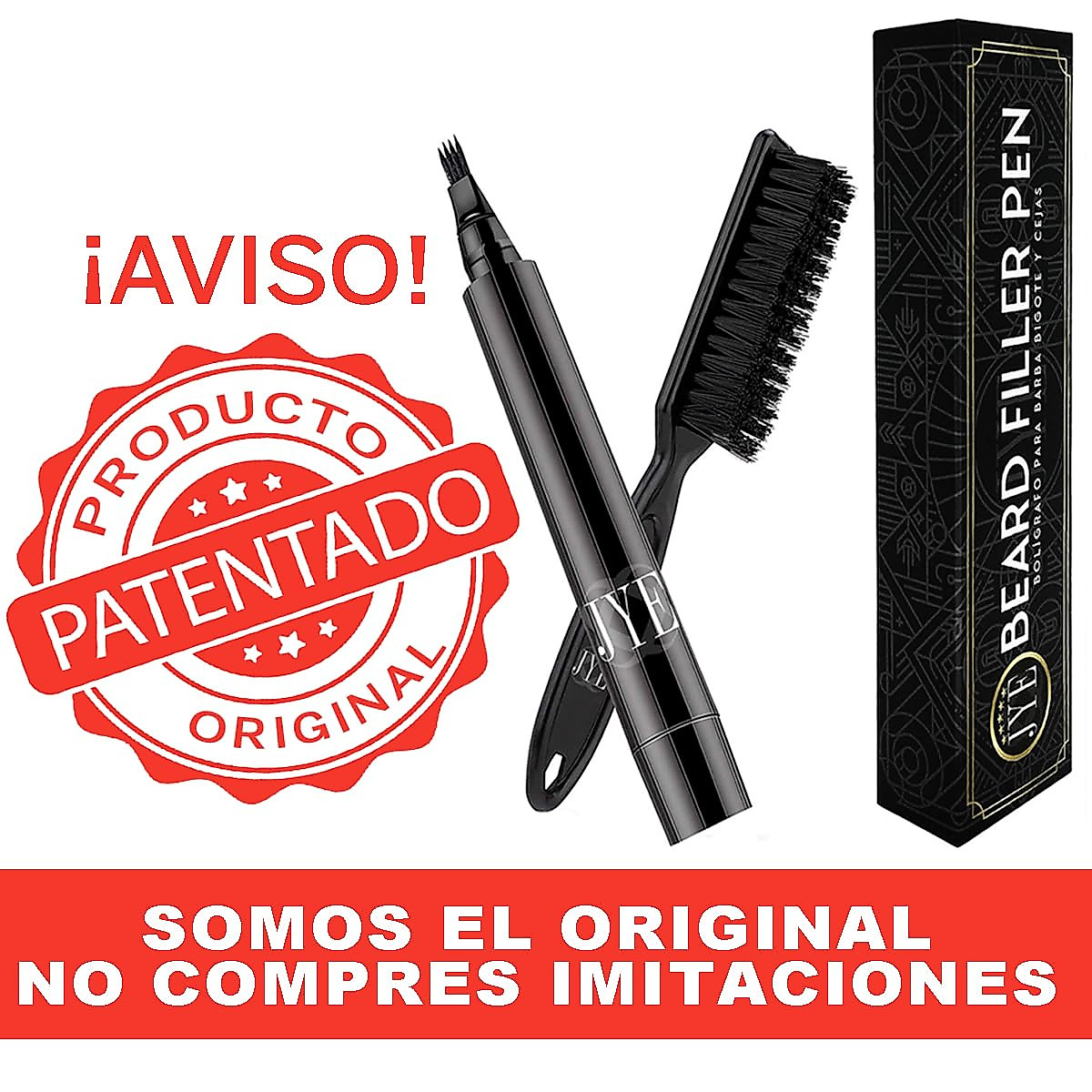 JYE Pen for beard, mustache or eyebrows, waterproof, long lasting, black pen filler