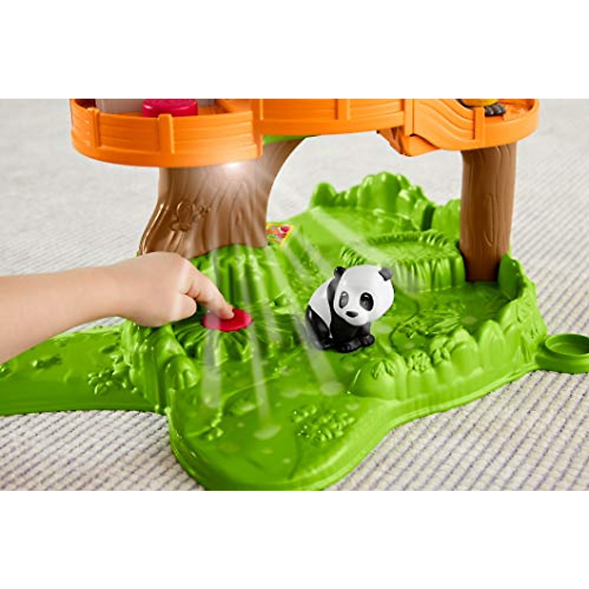 Fisher-Price Little People Toddler Playset Share & Care Safari 2-Ft Tall Toy with Lights Sounds & 7 Figures for Ages 1+ years