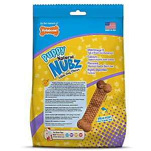 Nylabone Nubz Natural Turkey & Sweet Potato Flavor Edible Chew Treats for Dogs, Made in USA, Small - Up to 25 lbs. (8 Count)
