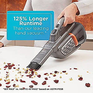 BLACK+DECKER Dusbuster Handheld Vacuum, Cordless, Gray (HHVK415B01)