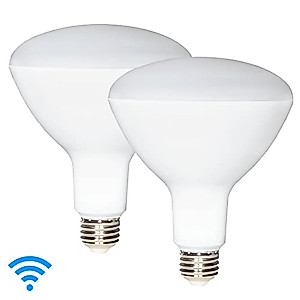 Maxxima Luvoni Smart WiFi LED BR40 Multicolor Light Bulb, CCT Selectable 2700K-6500K, 1300 Lumens, Dimmable, E26 Base, 80W Equivalent, 2 Pack