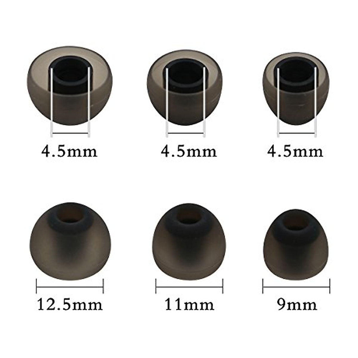 Rayker Replacement Ear Tips for Jay Bird Bluebuds X X2 X3 Ear Adapter, Noise Isolation Comfort Silicone Tips in Ear Canal, Small Size Included, 6 Pairs, Jay Bird X3 Tips (S/Black4.5mm)