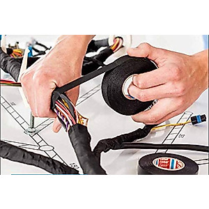 5 Rolls Wire Loom Harness Tape, Wiring Harness Cloth Tape, Wiring Loom Harness Adhesive Cloth Fabric Tap， Adhesive Fabric Tape for Automobile ，Wire harnessing Noise Damping Heat Proof(15 mm x 15 m)