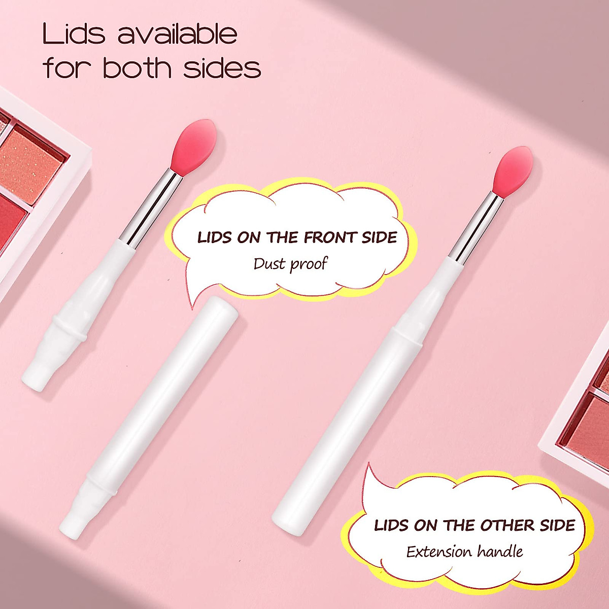 Unaone Silicone Lip Brush, 8 PCS Makeup Beauty Lipstick Brushes with Cap Lip Applicator Brushes for Lipstick Lip Gloss Lip Mask Eyeshadow