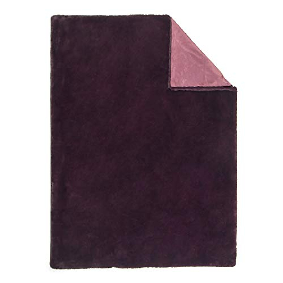 Sleeping Partners Super Soft Double Layer Faux Fur Blanket, 50"x70", Grape/Wine, Throw, Purple