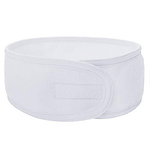 TOPTIE 10 Pack Custom Facial Spa Headband - Add Your Own Design, White Makeup Headband with Magic Tape