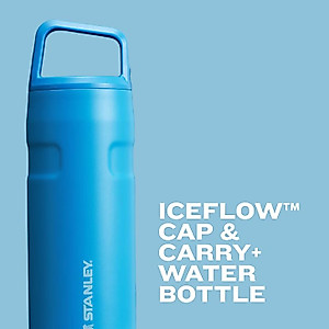 Stanley IceFlow Cap and Carry Water Bottle 24 oz | Wide Mouth Twist Lid | Lightweight and Leakproof for Travel and Sports | Insulated Stainless Steel | BPA-Free | Black
