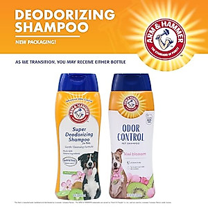 Arm & Hammer Super Deodorizing Shampoo For Dogs - Odor Eliminating Dog Shampoo For Smelly Dogs & Puppies With Arm & Hammer Baking Soda -- Kiwi Blossom Scent, 20 Fl Oz,White