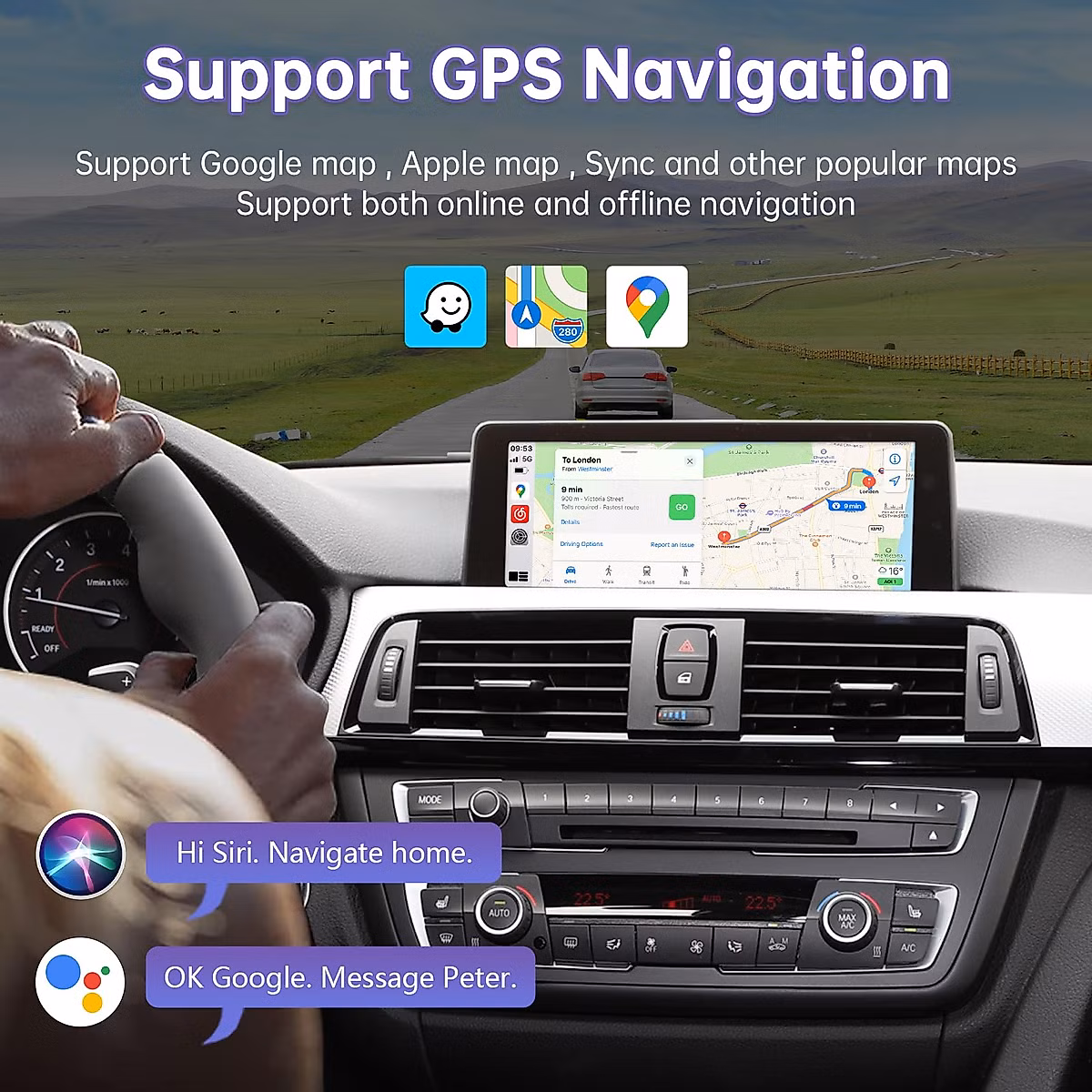 Road Top Wireless Carplay Wireless Android Auto for BMW 1 2 3 4 Series F20 F21 F22 F23 F30 F31 F32 F33 2011-2015 Year with NBT System, Compatible with Apple Carplay Retrofit Kit Decoder