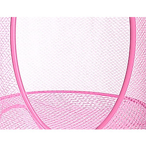2Pcs Stuffed Animal Storage Foldable Stuffed Animal Net or Hammock Organizer, 4 Compartments Hanging Mesh Toy Storage Hammock for Kid Room Toys, Gloves, Hats, Socks（Pink）