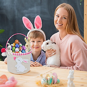 Cute Basket Storage, Empty Canvas Basket Bin with Handles, Collapsible Storage Organizer, Large Foldable Bucket Bags for Boys & Girls, Clothes, Toys, Gift Baskets…