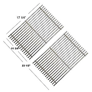 LS'BABQ Stainless Steel Cooking Grid Replacement for Weber Spirit 300 Series, Genesis Silver B/C, Gold B/C, Genesis 1000-3500,Genesis Platinum B & C,Set of 2