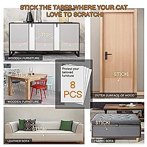 Cat Scratch Furniture Protector, 8 - Pack Cat Scratch Deterrent for Furniture, Couch Protector from Cat Claws, Anti Cat Scratch Protector, Twist Pins (Included)