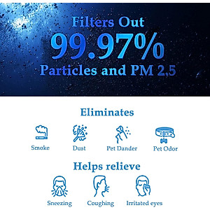 Vegebe F1 H13 True HEPA Filter Replacement, Compatible with 3M Filtrete C01 T02 Air Purifier, 1 Pack