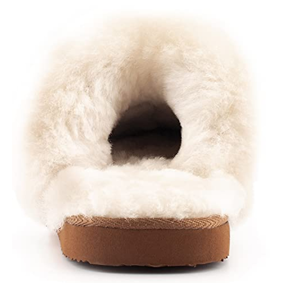 Parfeying Women's Sheepskin House Slippers Indoor Outdoor Shearling Shoes for Women,L21605 Chestnut 11US