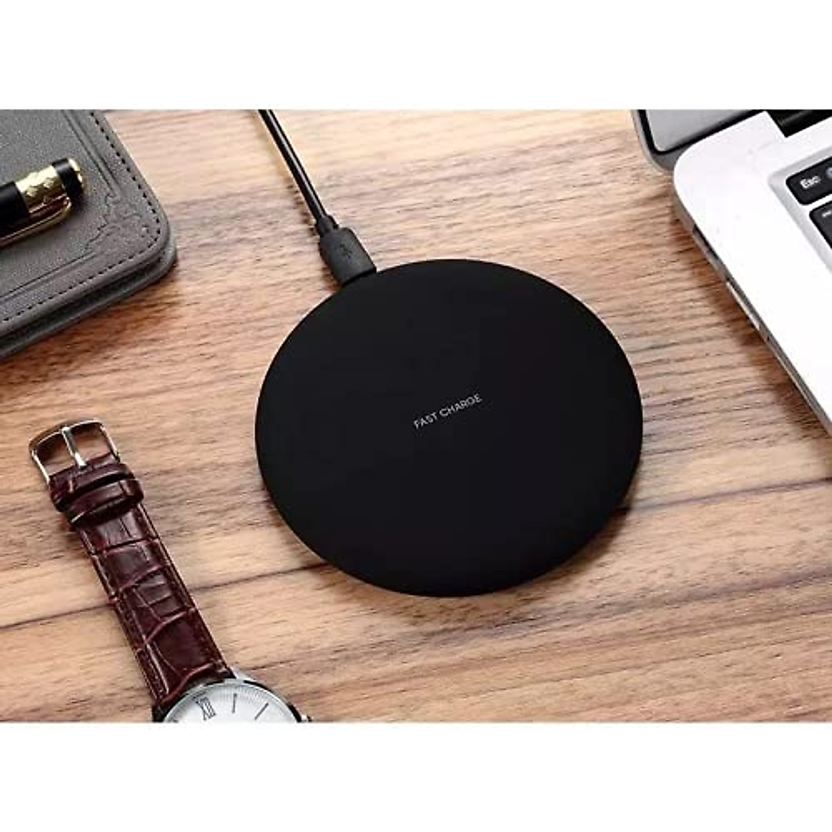 UrbanX OptiPad Fast Wireless Charger Pad for Motorola Droid Turbo 2 / ThinkPhone/Defy 2 / Edge+ 5G UW (2022) / X30 Pro/Edge 30 Pro/Edge (2022) / Edge 30 Ultra / 10W Fast-Charging Soft Touch Top