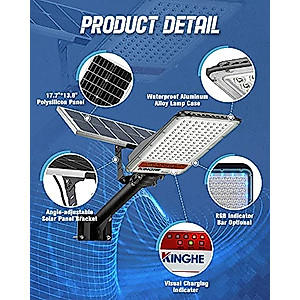 Solar Street Lights Outdoor Waterproof- 1000W Dusk to Dawn Solar Parking Lot Lights,Security Flood Lights with Motion Sensor Control for Yard, Path, Garage,Home, Wall or Pole Mount, Commercial Grade