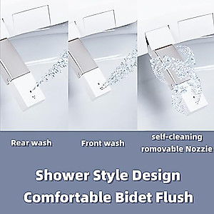 ELLAI Smart Toilet with bidet function, One-piece Toilet with Auto-Flush, Warm Water, Air Drying Function, Heated Seat, LED Nightlight, Includes Remote Control …