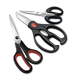 Kitchen Scissors, Heavy Duty Meat Scissors Poultry Shears, Dishwasher Safe Food Cooking Scissors Stainless Steel Utility Shears, 3-Pack