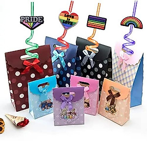 Rainbow Pride Gay Themed Party Straws 24 Gay Party Decorations Reusable Gay Style Straws for Rainbow Pride Gay Themed Party, Rainbow Pride Gay Party Birthday Party Decorations, Holiday Decorations
