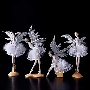 LKHH Decorative Ornaments Ballet Angel Dancing Girl Character Home Decoration Ornaments Fairy Garden Miniatures Crafts Resin Figurines Wedding Gifts