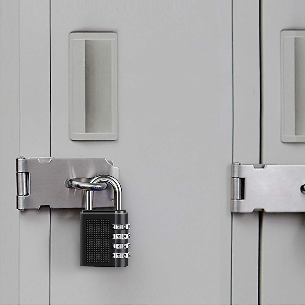 Combination Lock, [1 Pack] Diyife 4 Digit Outdoor Waterproof Padlock, Resettable Combination Padlock for School Gym Locker,Toolbox, Fence, Hasp, Cabinet(Black)