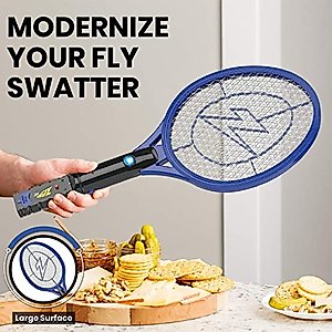 Zap It Bug Zapper - Fly Zapper Racket - Rechargeable Bug Zapper Racket, 4,000 Volt, USB Charging Cable, 2 Pack