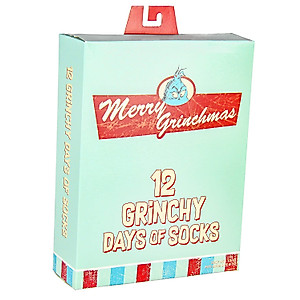 Bioworld The Grinch Merry Grinchmas 12 Grinchy Days Of Socks Mix and Match Gift Box Set