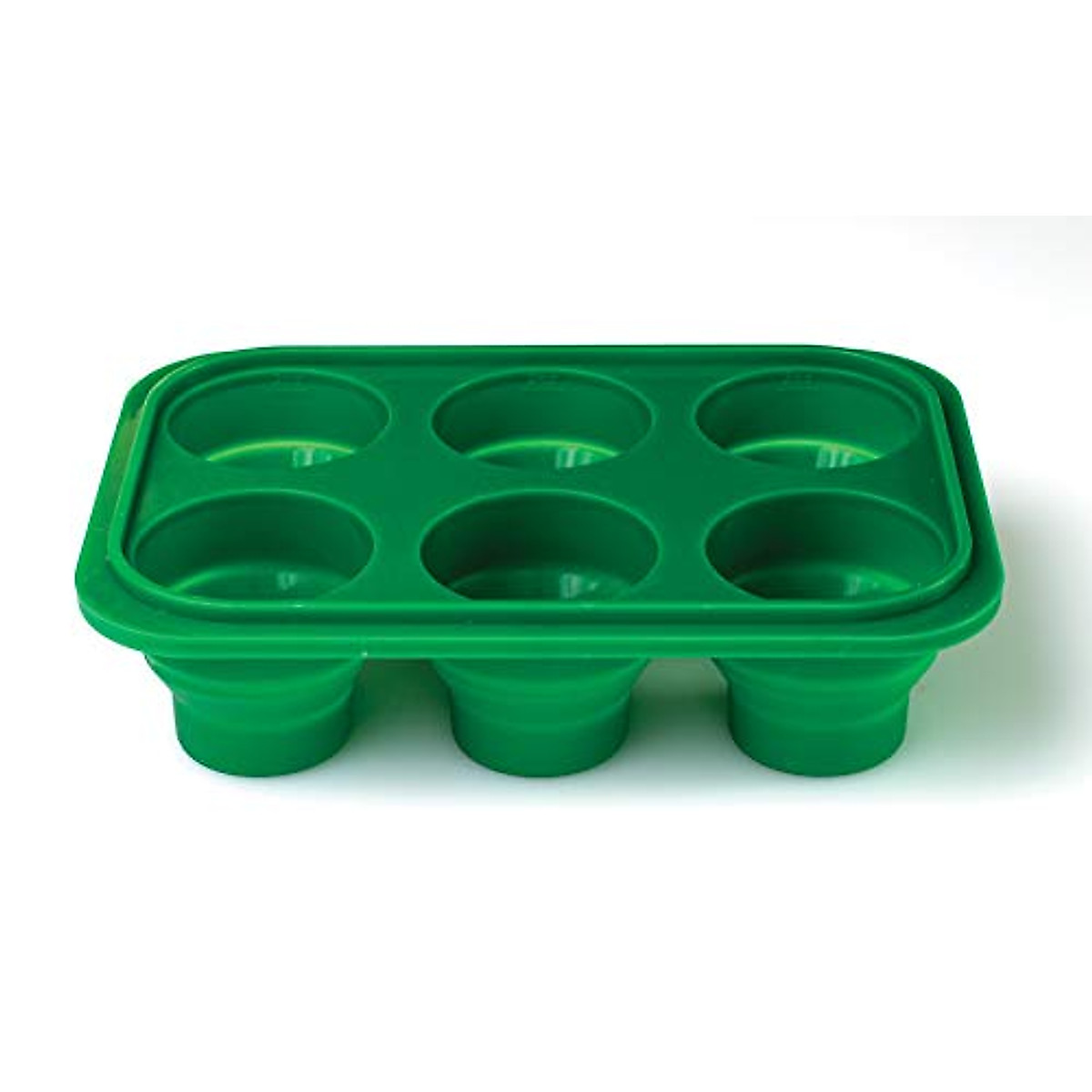 HIC Kitchen Prep-N-Freeze Mini Portion Tray with Lid, Collapsible LFGB Silicone, 2-Ounce Sections