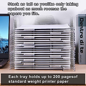AUKUS Stackable Paper Organizers - Durable and Sturdy File Trays for Desk, Transparent Design - Ideal for Office, School, Home - A4 Size, 24 Pack