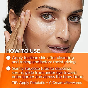 Andalou Naturals Luminous Eye Serum, Brightening Eye Cream for Dark Circles and Puffiness, Vitamin C, Caffeine & Goji Glycopeptides for a Lighter, Tighter, Brighter Appearance, 0.6 Ounce