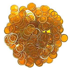 MR CHIPS Magnetic Bingo Chips with Metal Ring 3/4 Inch 300 Upgraded Pieces Orange Transparent - Available in 7 Colors A Reusable Storage Bag