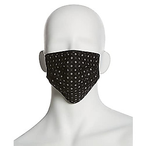 Perry Ellis Reusable Pleated Woven Fabric Face Masks (Pack of 3, Assorted Colors), Black/White/Gray Prints, 3 Count (Pack of 1)