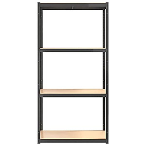 vidaXL 4-Layer Shelves 2 pcs Anthracite Steel&Engineered Wood