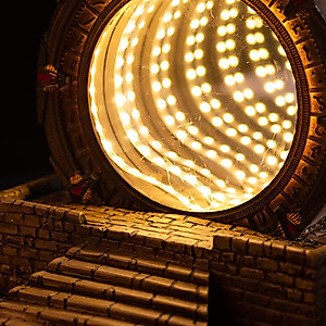 Karc Stargate Mirror Infinity Mirror Tunnel Stargate Model Figure Time Tunnel Merchandise Night Light Table Lamp Desktop Decoration Gift for Children and Adults with Ligh
