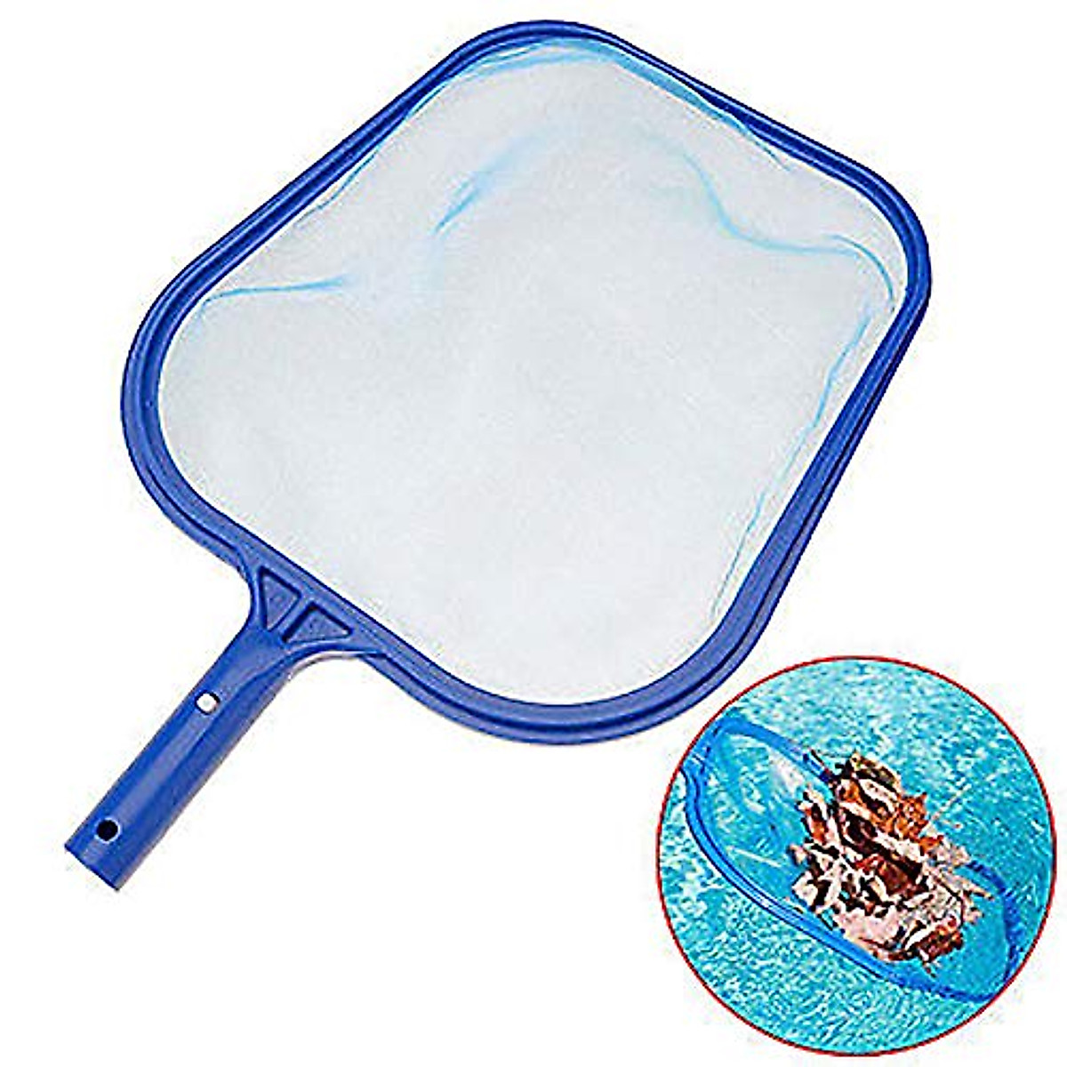 Swimming Pool Cleaner Supplies, Pool Pond Flat Leaf Rake Net Pool Leaf Skimmer Heavy Duty Swimming Pool Cleaning Leaf Skimmer Net for Cleaning Swimming Pool Garden Pond Hot Tub Spa Blue