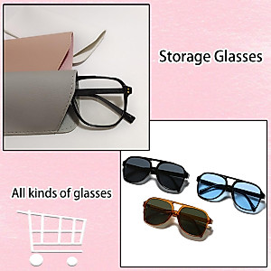 AddLotLot 12 PCS Soft Sunglasses Cases Leather Sunglasses Pouch Slim Glasses Case Multicolor Portable Glasses Case, Travel Sunglasses Case for Men Women Kids Storing All Kinds of Glasses