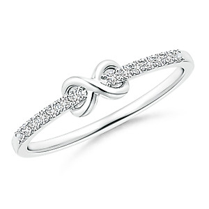 Pure Ignis Lab Grown Diamond Infinity Ring for Her in 925 Sterling Silver (Ring Size 6) - April Birthstone