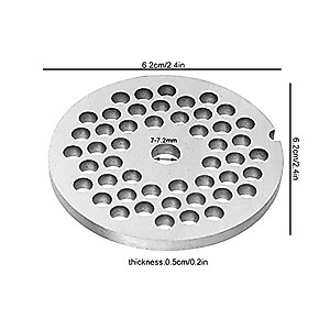 Meat Grinder Crusher Mincer, Meat Grinder Plates #8 Meat Grinder Knife Plate Disc Knife (Small round hole 5mm)