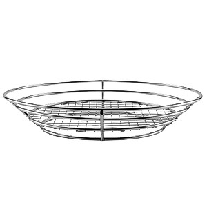 G.E.T. 4-84814 12.5" x 9.25" Stainless Steel Oval Basket with Raised Grid Base, Clipper Mill (Qty,1)