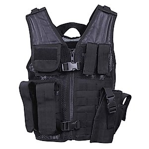 Rothco Kid's Tactical Cross Draw Vest (US, Alpha, One Size, Regular, Black)