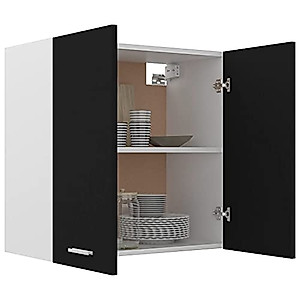 Aisifx Hanging Cabinet Black 23.6"x12.2"x23.6" Engineered Wood