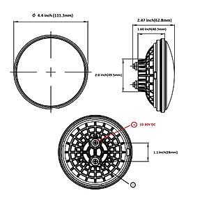 Handxen LED PAR36 Aviation Grade Aircraft Taxi Light White 2,100 Lumens Wide Beam (Screw Terminal)