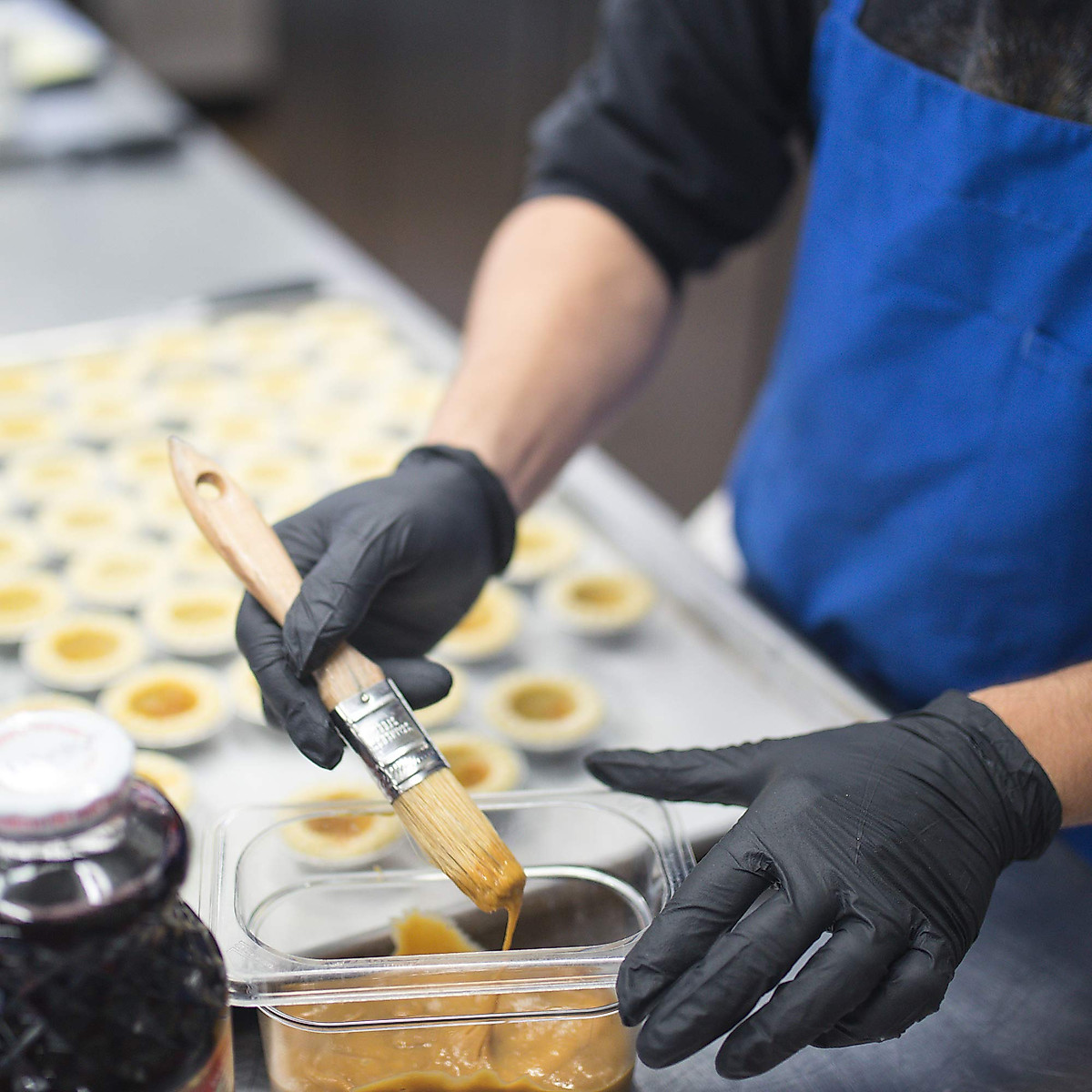 X3 Black Nitrile Disposable Industrial Gloves, 3 Mil, Latex/Powder-Free, Food-Safe, Non-Sterile, Textured, Small, Box of 100