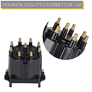 Distributor Cap and Ignition Rotor Kit Compatible with 5.0L, 5.7L, 350 V-8 MerCruiser Engines Made by General Motors with Delco HEI Ignition - Replaces 808483Q1, 18-5281 GM V8 Tune-up Kit
