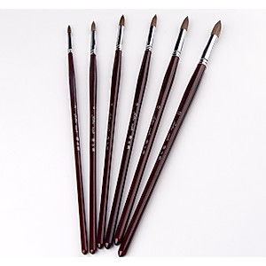 Artist Paint Brushes-Superior Sable Watercolour Brushes Round Point Tip Paint Brush Set for Watercolor Acrylic Painting Supplies