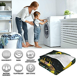 CaomeiWu Gemini Zodiac Blanket, 60" x 50" Flannel Stars Astrology Themed Stuffed Vibrant Throw, Soft Nap Throw Blanket for Home Boys Girls Women Horoscope Lovers Gifts