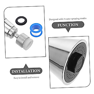 ORFOFE 1 Set Booster Faucet Rotated Faucet Head Anti-splashing Faucet Aerator Rotatable Faucet Rotating Faucet Jets for Bathtub Kitchen Tap Sprayer Water Saving Tap Aerator Copper Silver